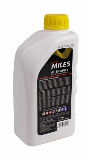 Антифриз g12/g12+ готовый 1кг (жёлтый) Miles AFYR001