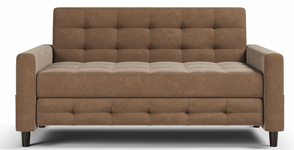 Диван-кровать Нован Мини, 142х87х79 см, велюр Bingo Chocolate, Аккордеон, детский диван раскладной, без ящика для белья