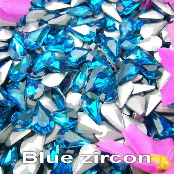 Стразы синие 8x13мм, 50шт, A3 Blue Zircan