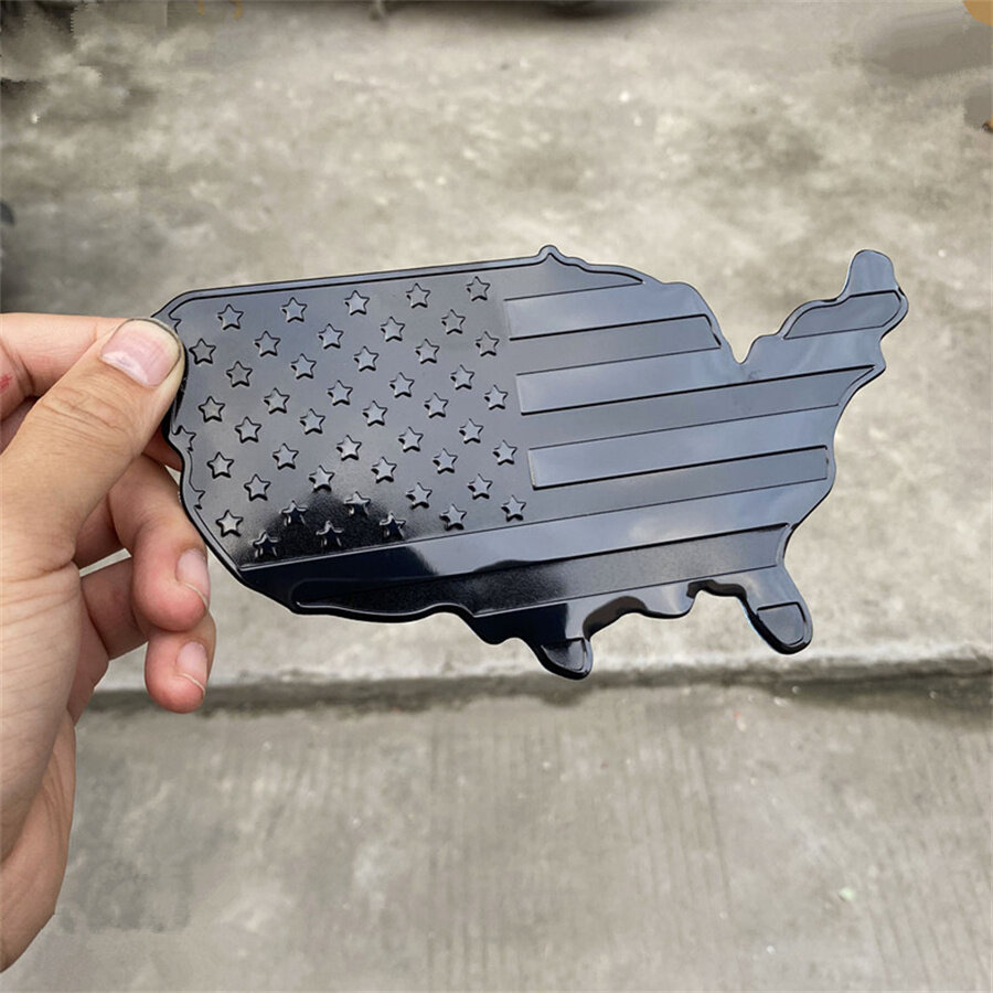 3D Металлическая Наклейка На Автомобиль Наклейка Американская Карта Флаг Эмблема Значок Автомобильные Запчасти 18x10 см Черный