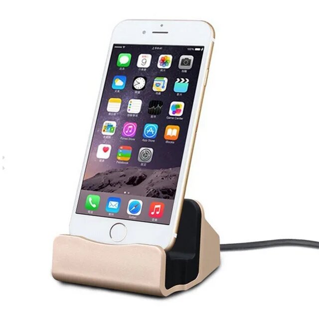 Док-станция для iPhone Gold, совместима с 6S, 7, 8, X, XR, XS, 11 Pro Max