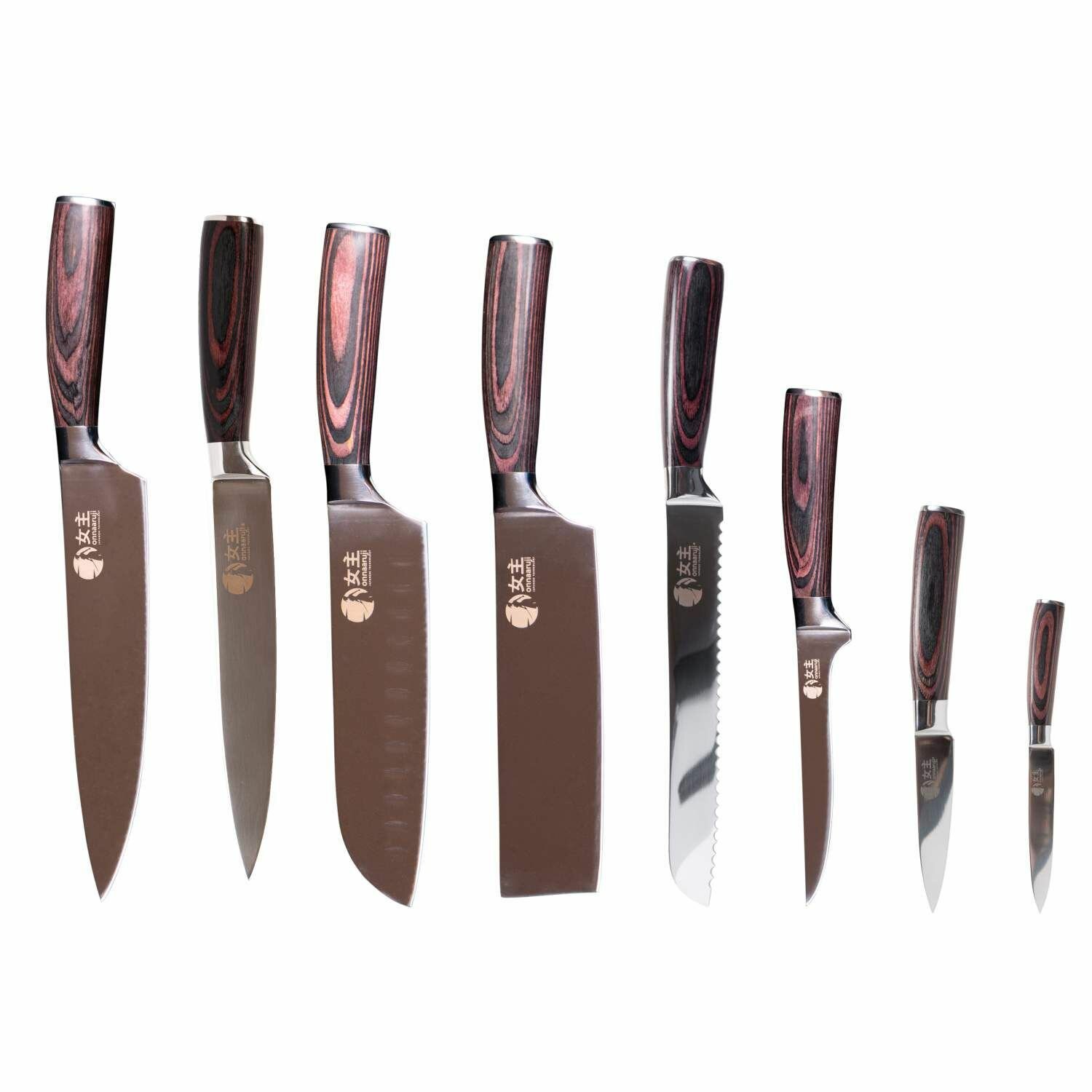 Набор кухонных ножей Onnaaruji. 8 предметов. Профессиональные. Blank серия