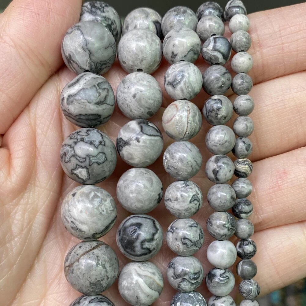Бусины Map Jasper, 6 мм, 58-61 шт