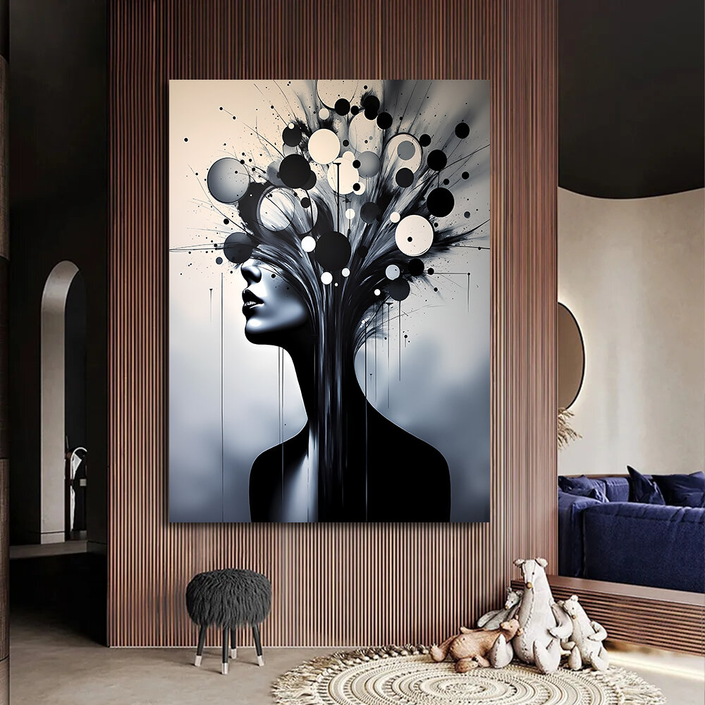 Девушка / Абстракция, картина вертикальная / на стену, яркий ПОП АРТ, 20х30 см.