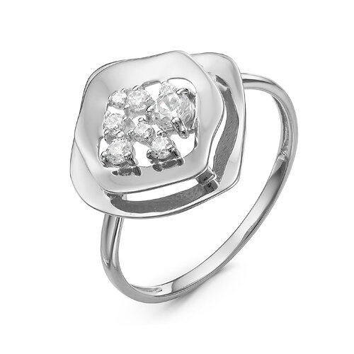 Перстень, серебро, 925 проба, родирование, фианит