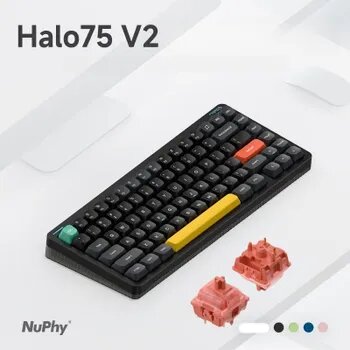 NuPhy Клавиатура беспроводная Halo75 V2 Raspberry Switch, (Gateron Red), черный