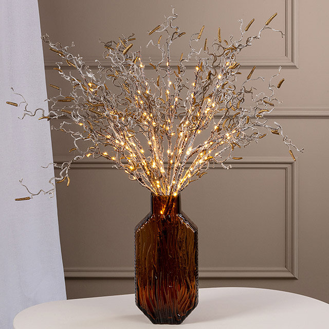 Набор светящихся веток Sparkling Hazel 75 см, 90 теплых белых LED ламп, 3 шт, IP44, Kaemingk, 492801