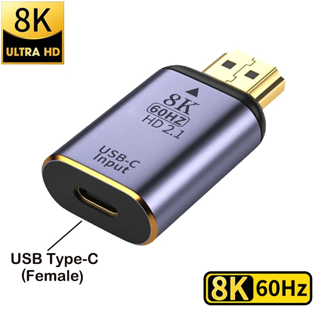 USB C на HDMI-совместимый адаптер 4K 60 Гц 8K