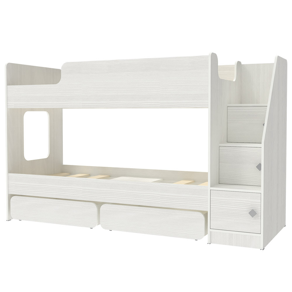 Двухъярусная кровать Л-К502.42 Белое Дерево Белое Дерево