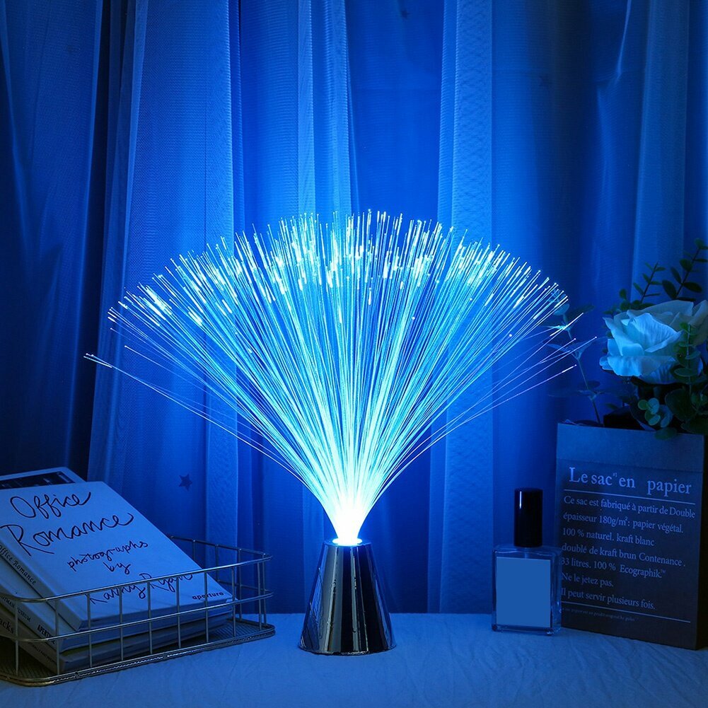 Лампа для дома Plastic Colorful Changing Color Fiber Optic Fountain LED Night Light Star Sky Festivals Lamp, материал пластик, функция Green Blue Cyan Light Blue Purple White Red Circulating Color Changing, вес 92 г, размер упаковки 31x12x10 см, в