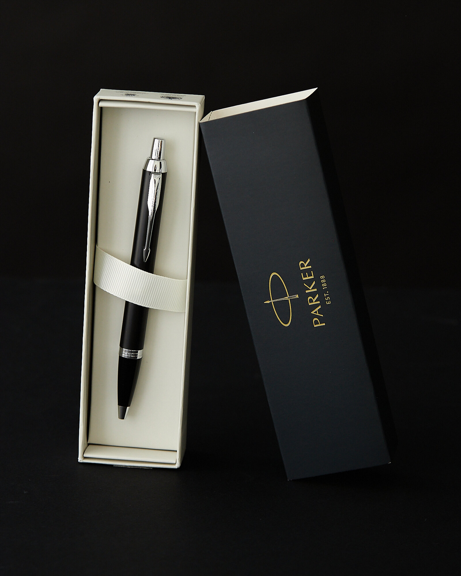 Ручка шариковая PARKER IM Mat Black CT с индивидуальной гравировкой (текст/логотип) в подарочной упаковке