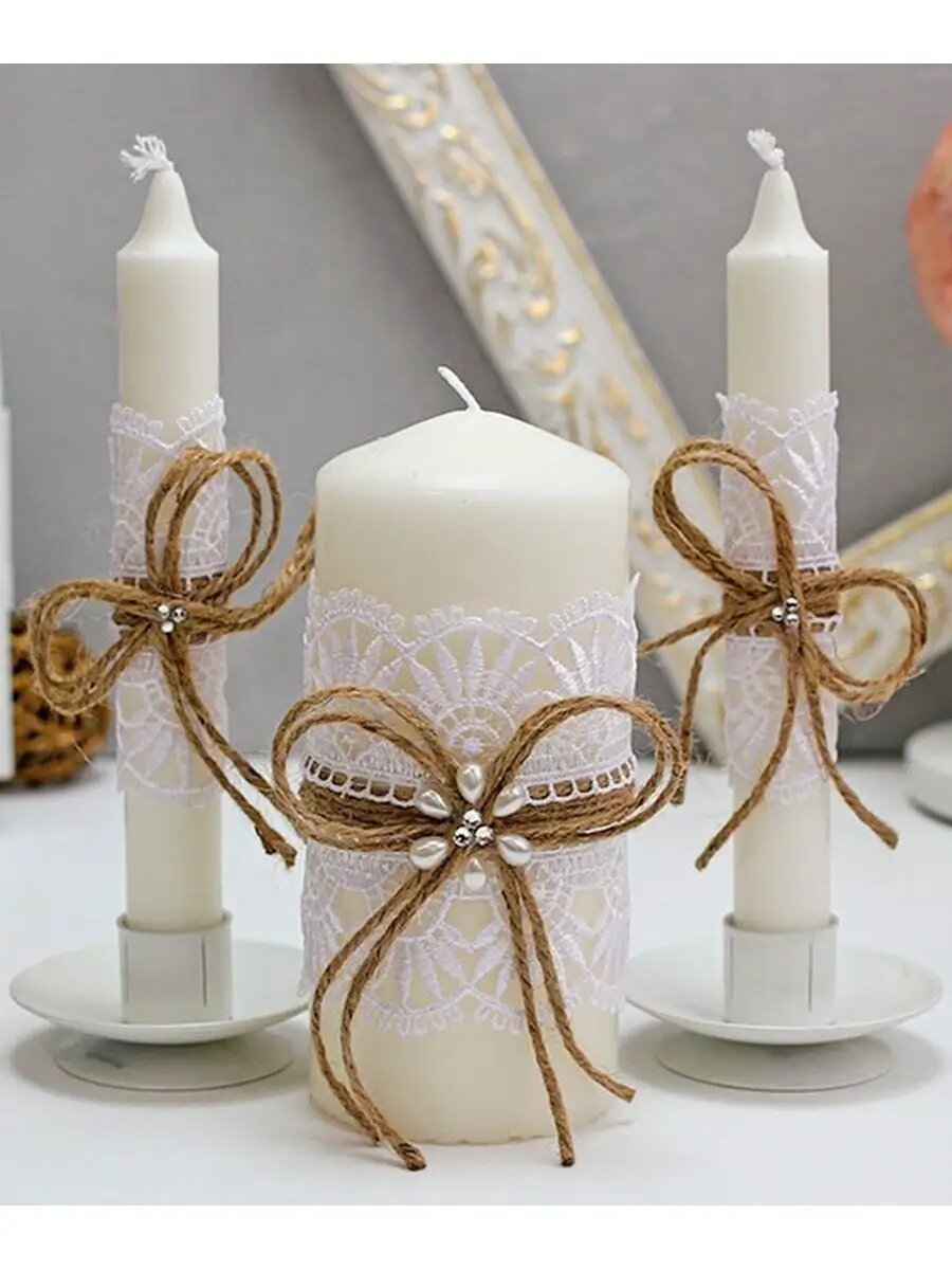 Семейный очаг на свадьбу свечи для молодоженов Рустик