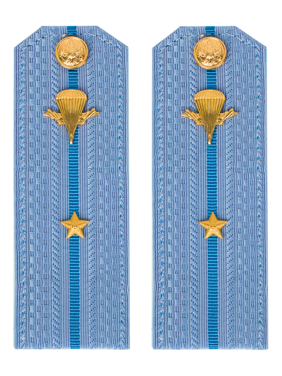 Погоны Мо Вдв голубые на рубашку Младший Лейтенант в сборе Картон