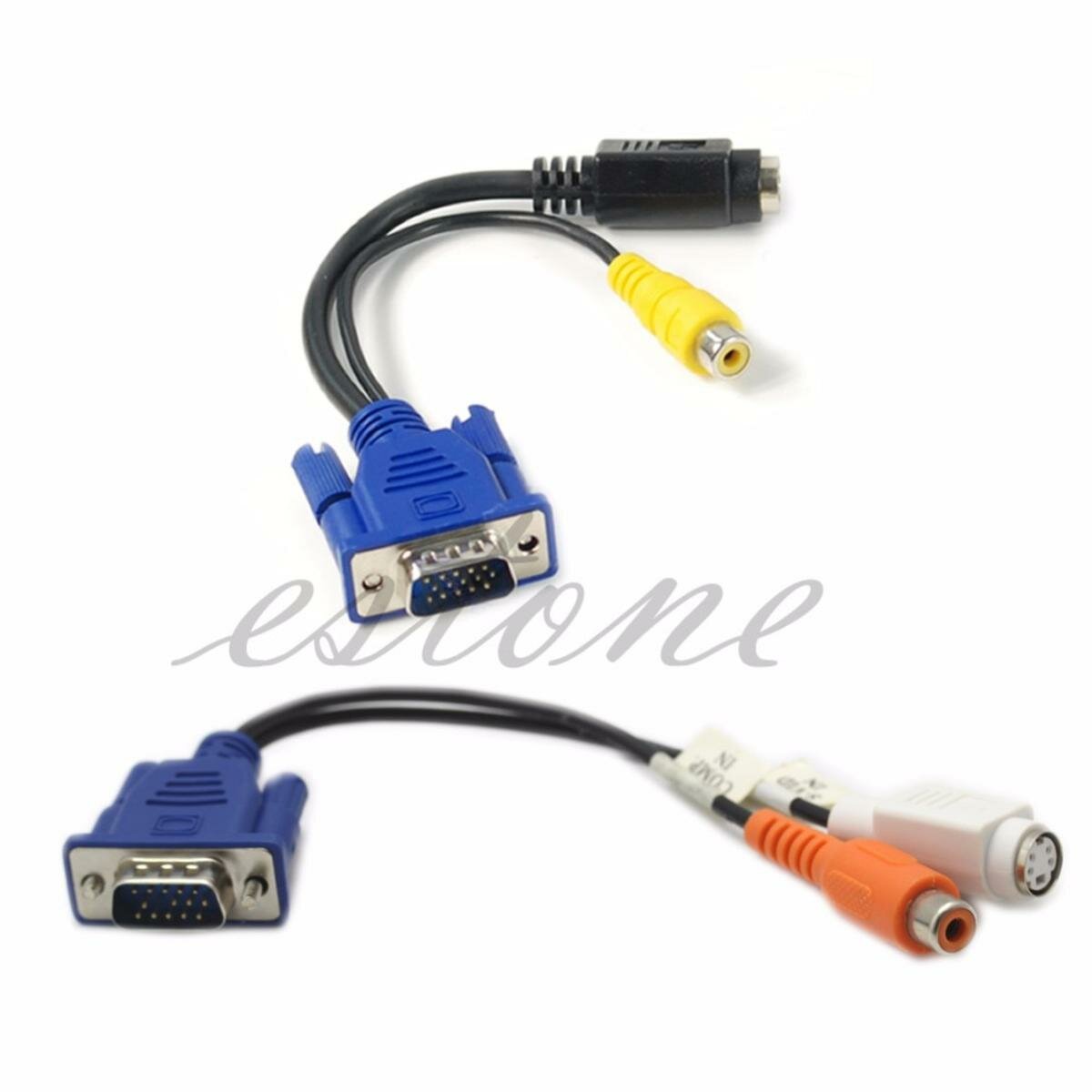 Горячий VGA Male to TV S-Video RCA AV конвертер кабель-адаптер