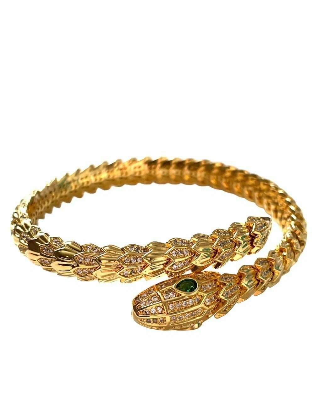 Жесткий браслет, стекло, искусственный камень