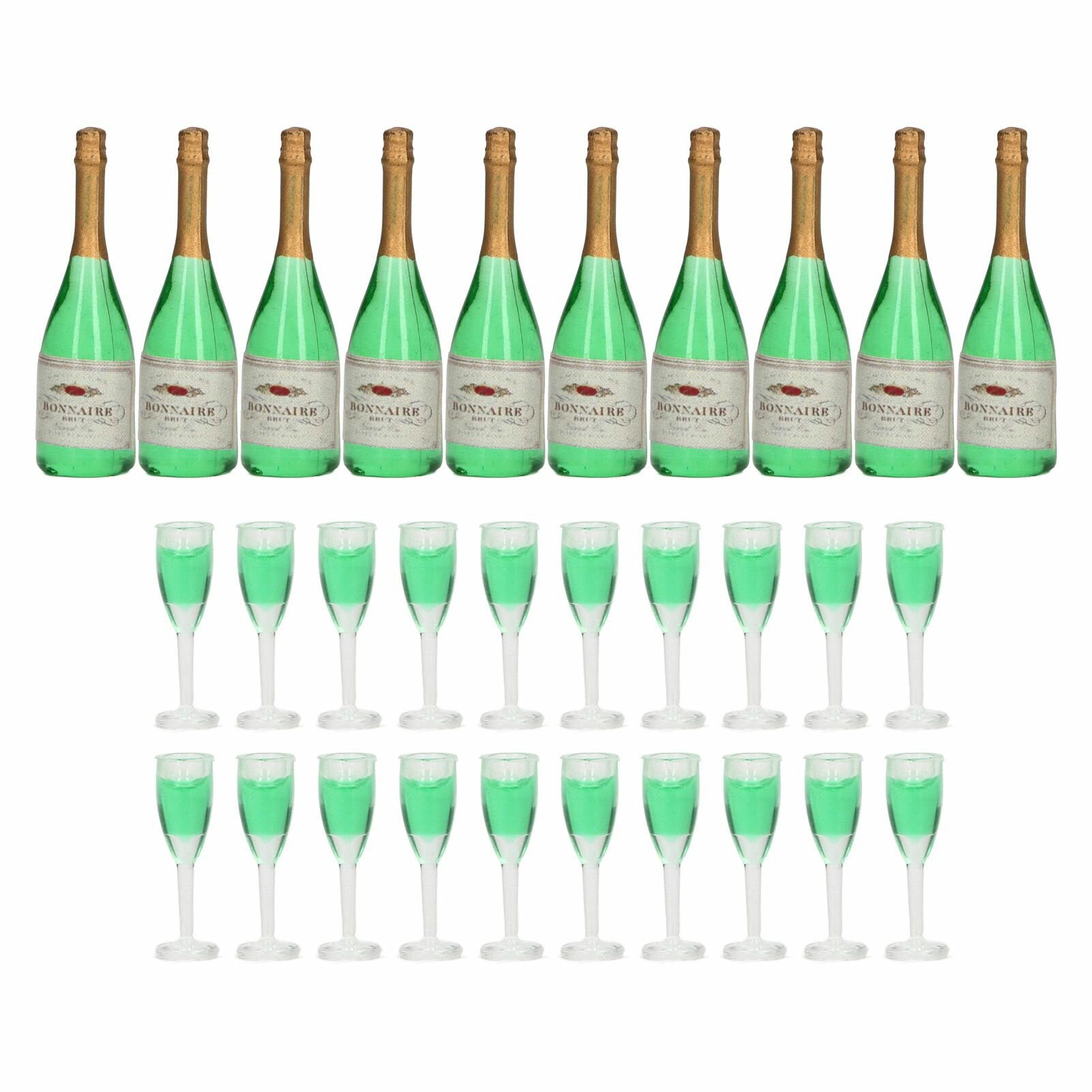 10 наборов бутылок шампанского и вина для кукольного домика, миниатюрные реалистичные украшения из ПВХ, модель для самостоятельной сборки мини-домиков и аксессуары.