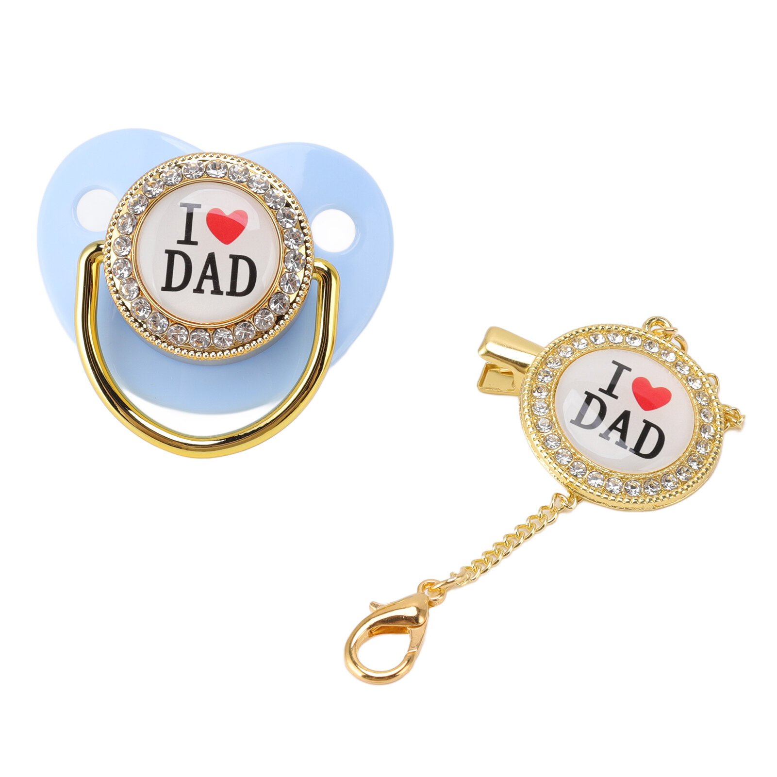 Силиконовая детская соска, не содержащая BPA, дизайн со стразами, пустышка для детей от 6 до 18 месяцев, голубой цвет, размер M, мягкая и нежная для кожи ребенка