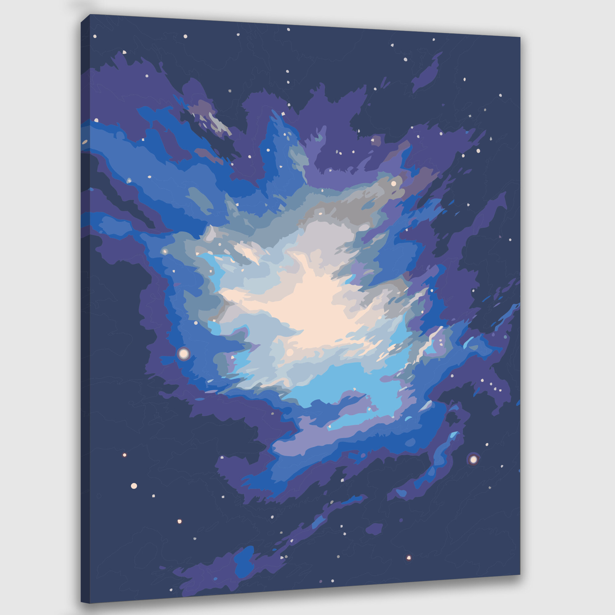 Картина по номерам 40x50 см, картина, цифровая, созвездие, ночное небо, звезды, узор, сверкающие, сияние, нежное