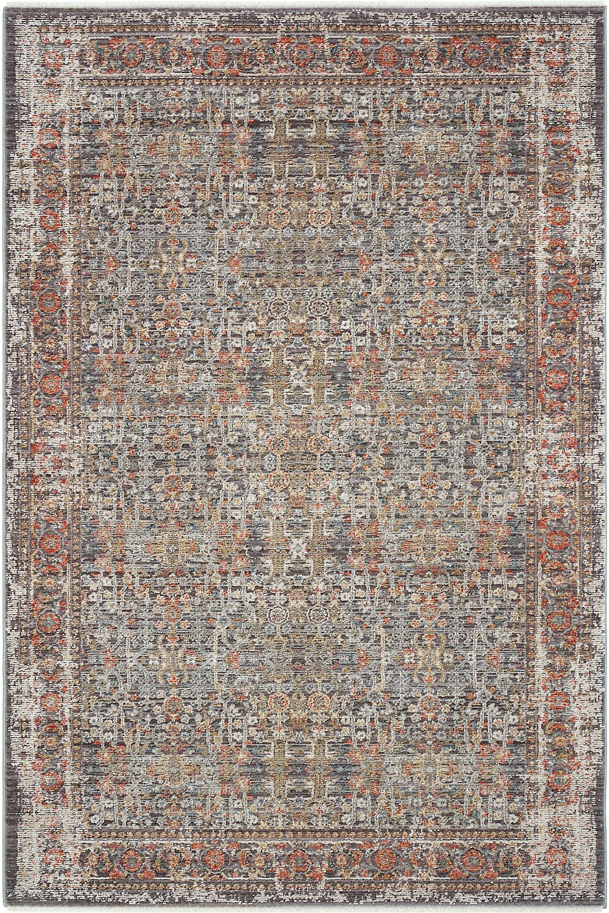 Ковер-дорожка Cool Hali Hanedan 0015 винтажный 80x300 см Терракотовая дымка (терракотовый, серый, бежевый) в богемном стиле