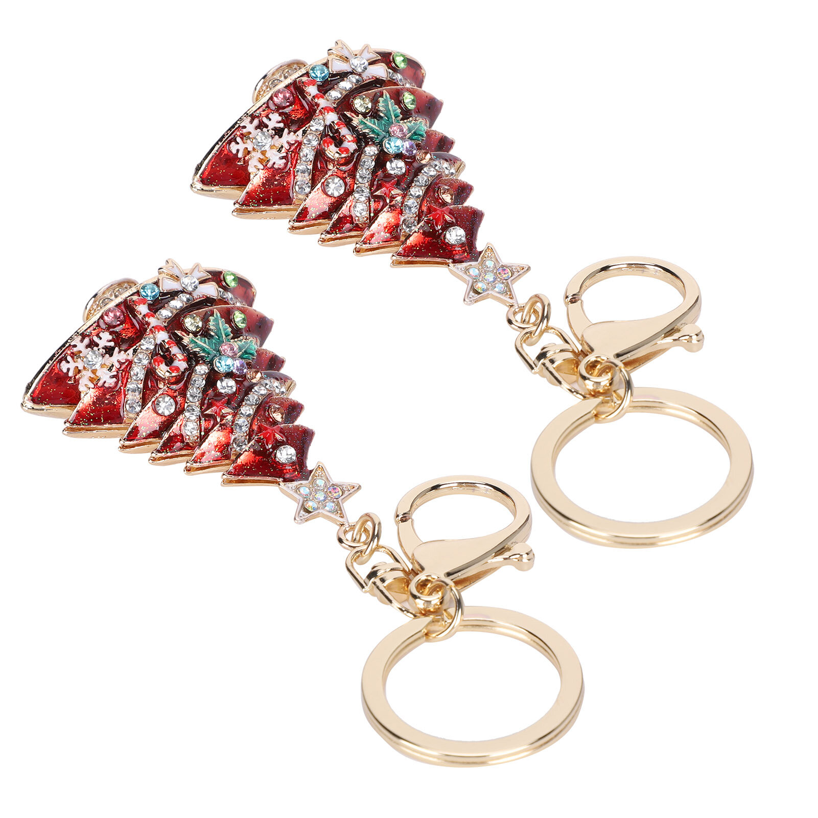 2шт Рождественская елка брелок кулон модные милые аксессуары для одежды оранжевыйкрасный