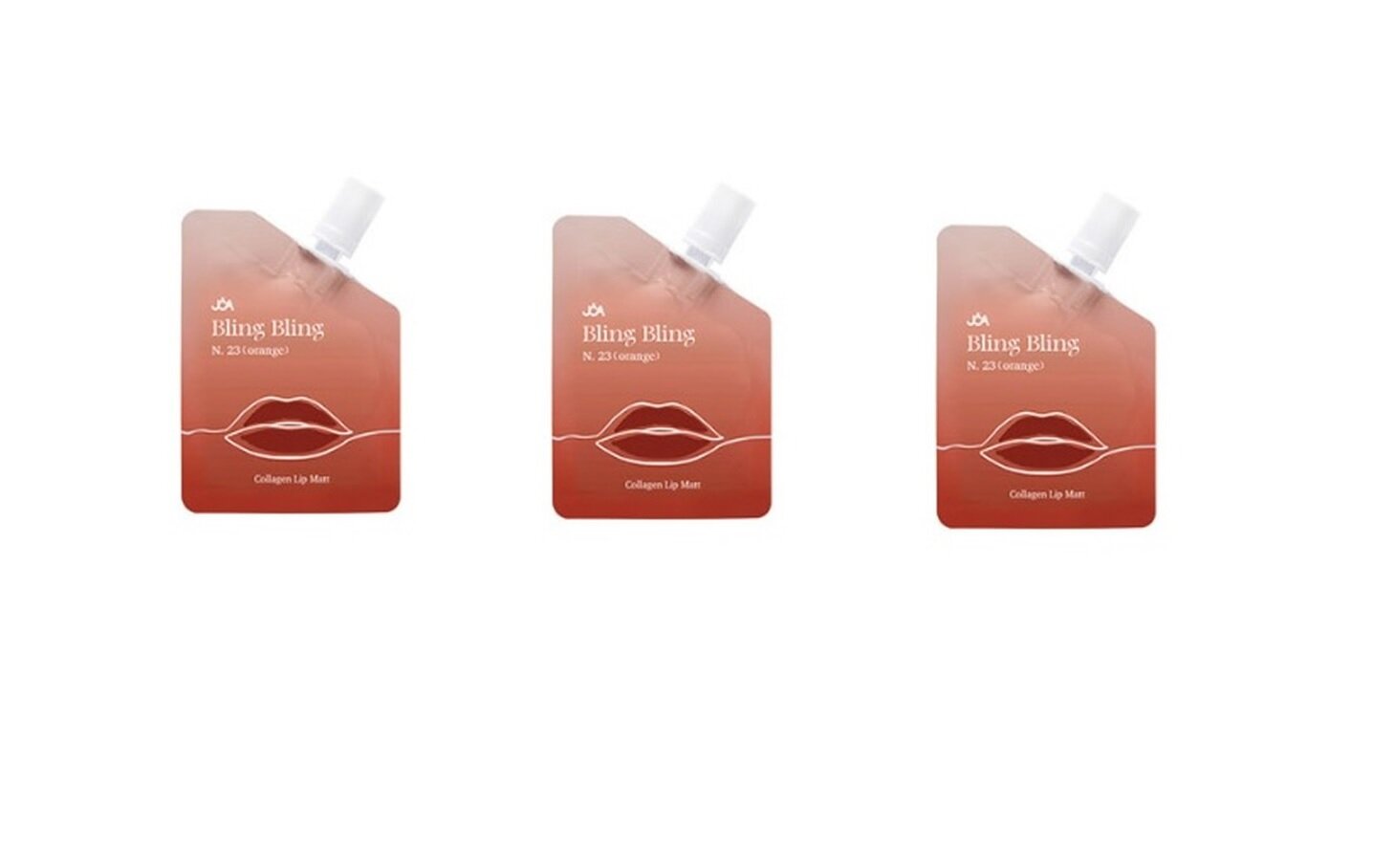 Тинт Joa для губ JOA Bling Bling Collagen Lip , No-23-Orange, 5 гр , 3 шт