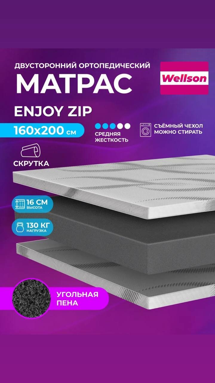 Матрас 160х200 ортопедический беспружинный