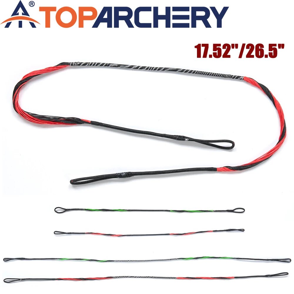 Тетива для лука 17,52/26,5 дюйма, 20 нитей, зеленая/черная/красная 26.5inch red
