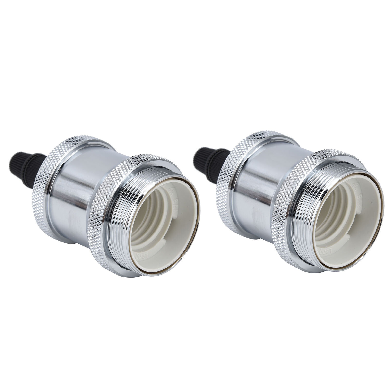 2 шт. винтажный патрон для лампы в стиле ретро, алюминиевый держатель для лампы, аксессуары «сделай сам» для E26/27, винтажные лампы, серебро