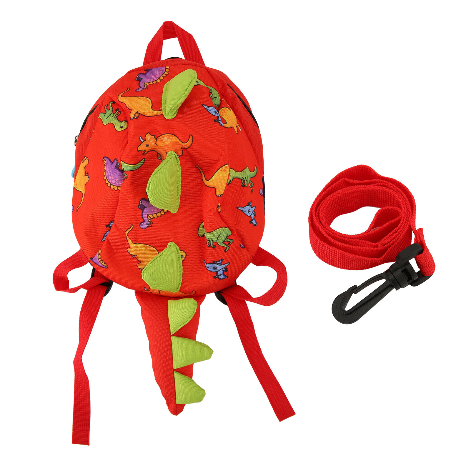 Милый детский рюкзак с мультяшным динозавром и поводком, большая вместимость предотвращает потерю, идеально подходит для школы или путешествий, регулируемые лямки для комфорта