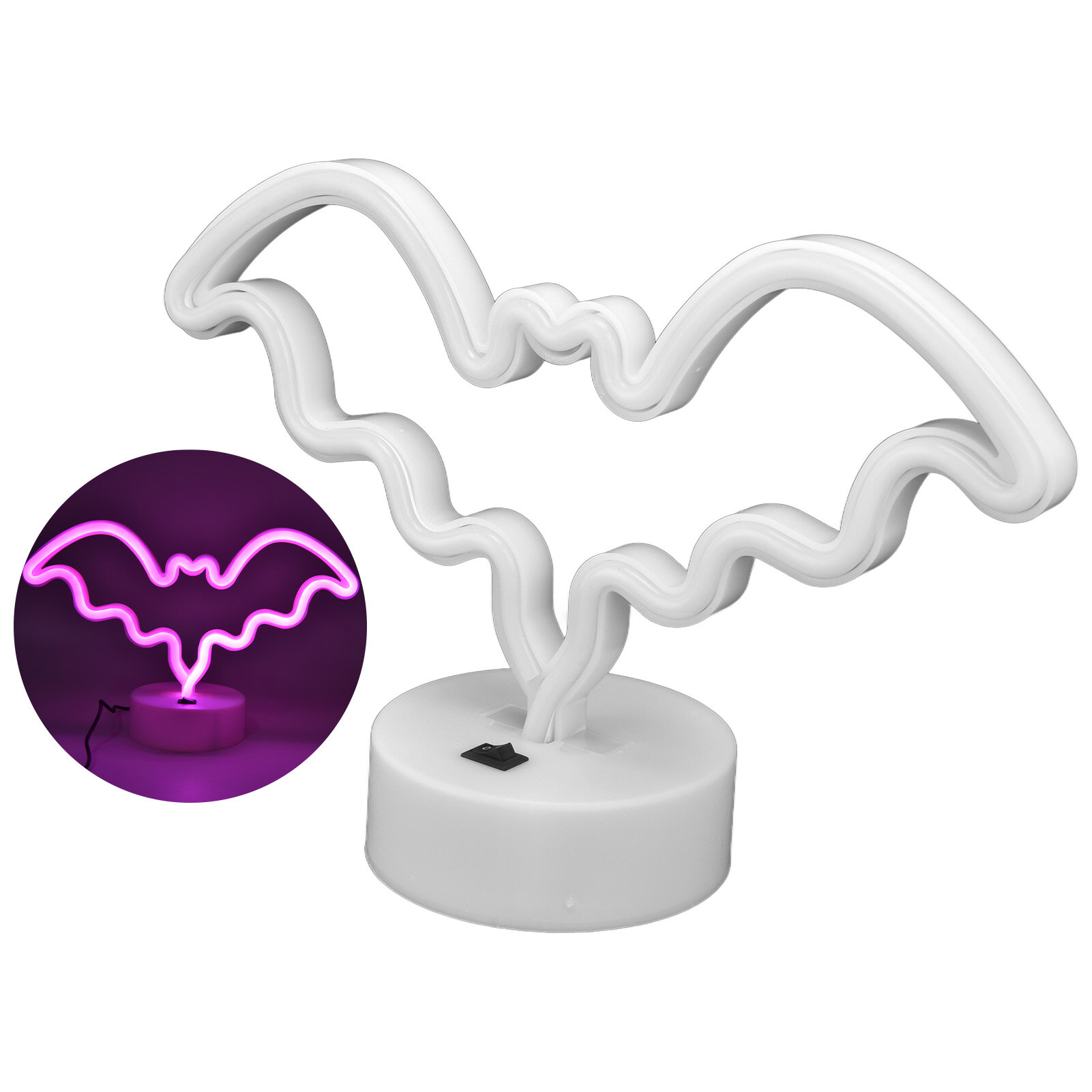 Неоновые вывески в виде летучих мышей, уникальные украшения на Хэллоуин с неоновыми огнями, работающие от USB или батареек, для фестиваля в баре в спальне