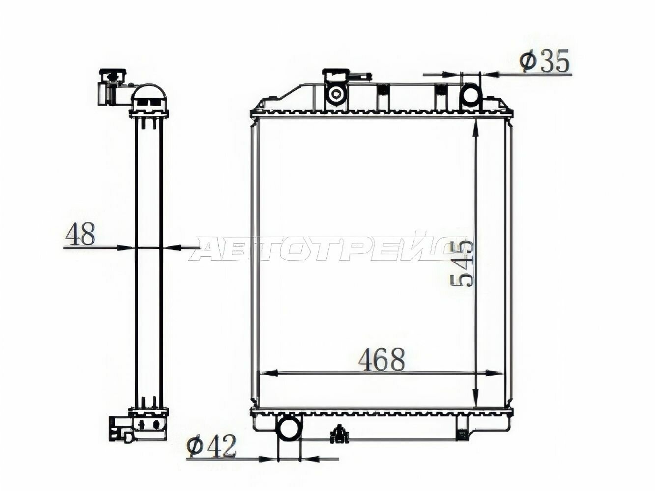 Радиатор охлаждения двигателя для Тойота Дина Тоёэйс арт HI00041 SAT