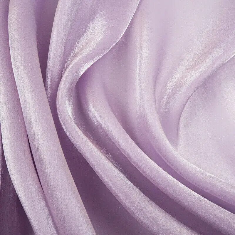 Атласная органза 100x150 см, полиэстер, хлопок Сиреневый, Light purple