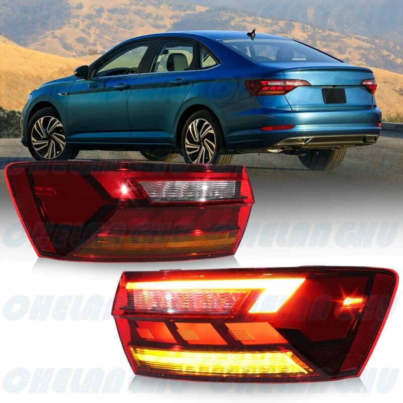 Светодиодный задний фонарь для VW Jetta, европейская версия 2019 2020 2021 2022 2023 2024, автомобильные аксессуары, 1 пара внешних боковых задних стоп-сигналов