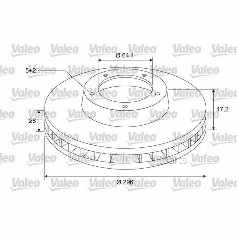 VALEO 297186 Valeo Диск тормозной (1 шт) 297186