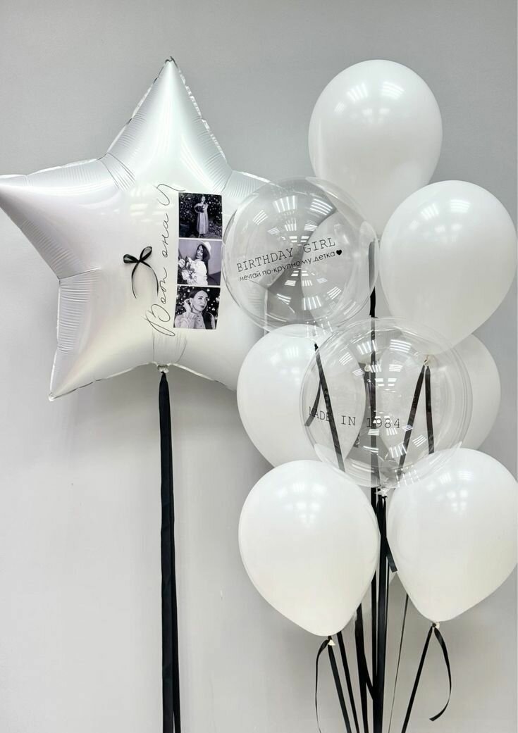 Воздушный шар сердце с гелием и индивидуальным фото