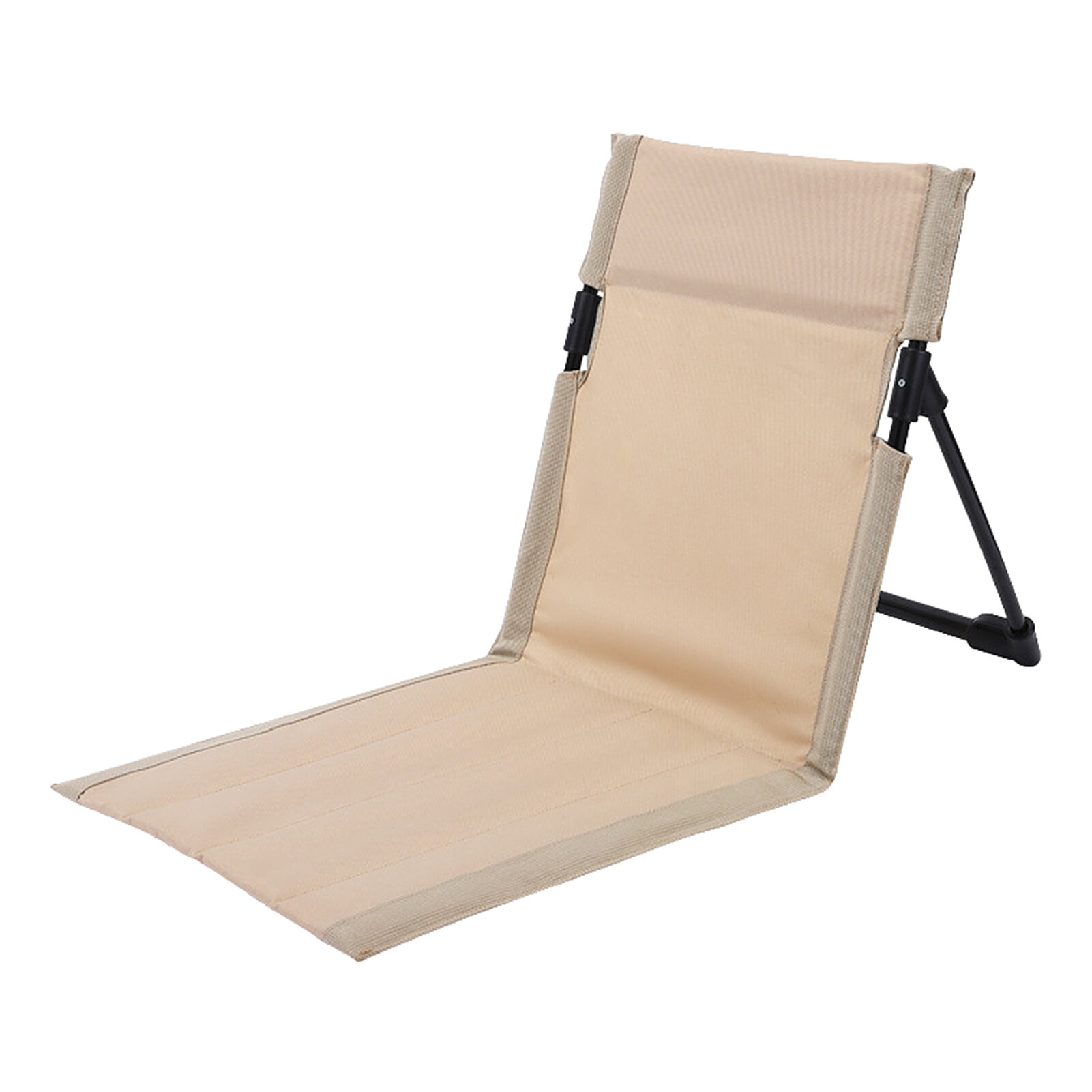 Outdoor Folding Beach Chair Camping Lightweight Single Chair Camping Portable Leisure Chair Travel Integrated Backrest Chair, Material: Polyester, Colour: Beige/ Army Green / Black / Brown (Optional), Package Size: 42.0*12.0*8.0cm / 16.5*4.7*3.1in,