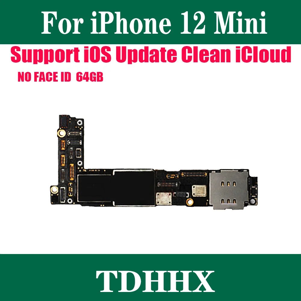 Полностью протестированная 100% рабочая материнская плата для материнской платы IPhone 12 Pro Max с разблокированной платой Face ID Очищенное обновление поддержки ICloud 12mini 64G No Face