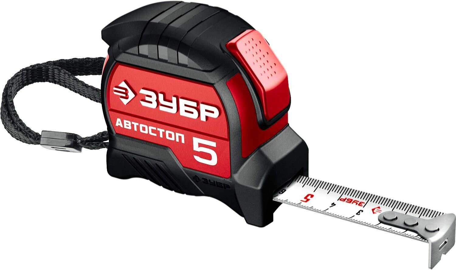 Рулетка ЗУБР Автостоп, 5 м, 19 мм, с функцией автостопа 34052-05-19_z01