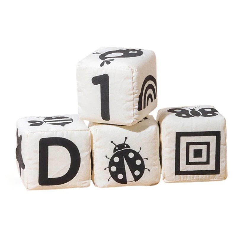 Детский тканевый конструктор Монтессори сенсорные игрушки Кубики штабелируемые животные цифры в форме познавательного раннего развития творческие игрушки подарок