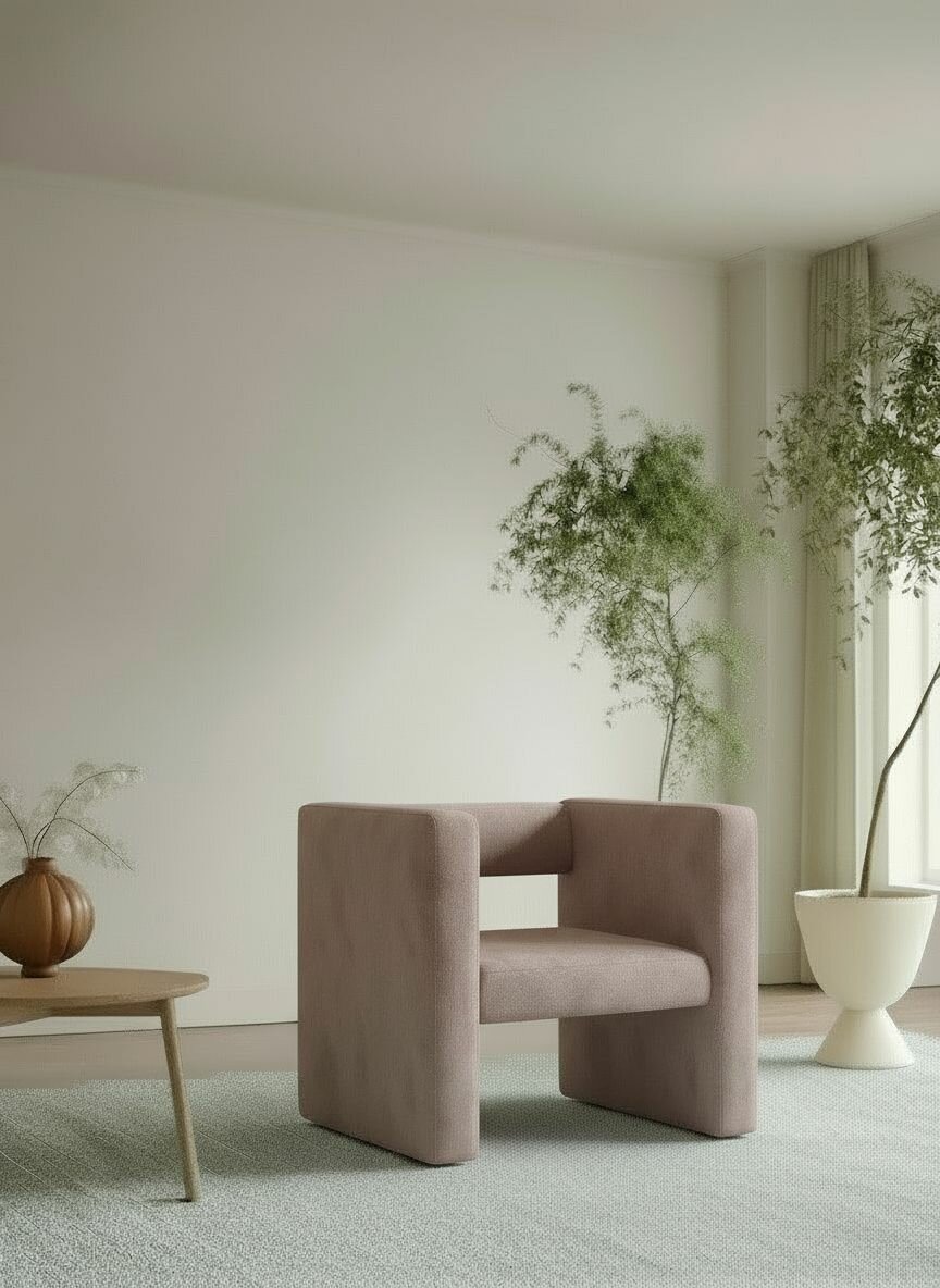 Кресло Бета с подлокотниками бежевый велюр в офис, дом, салон красоты, прихожую, гостиную, зону ожидания.