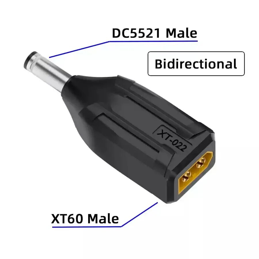XT60 Male Female To EC5 Female DC Plug Type-c Male Female No Wire Connector Plug Adapter 55*25 5521 7450 7954 To XT60 Connector