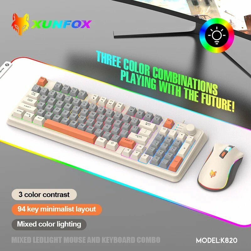 Проводной игровой комплект K820 с подсветкой