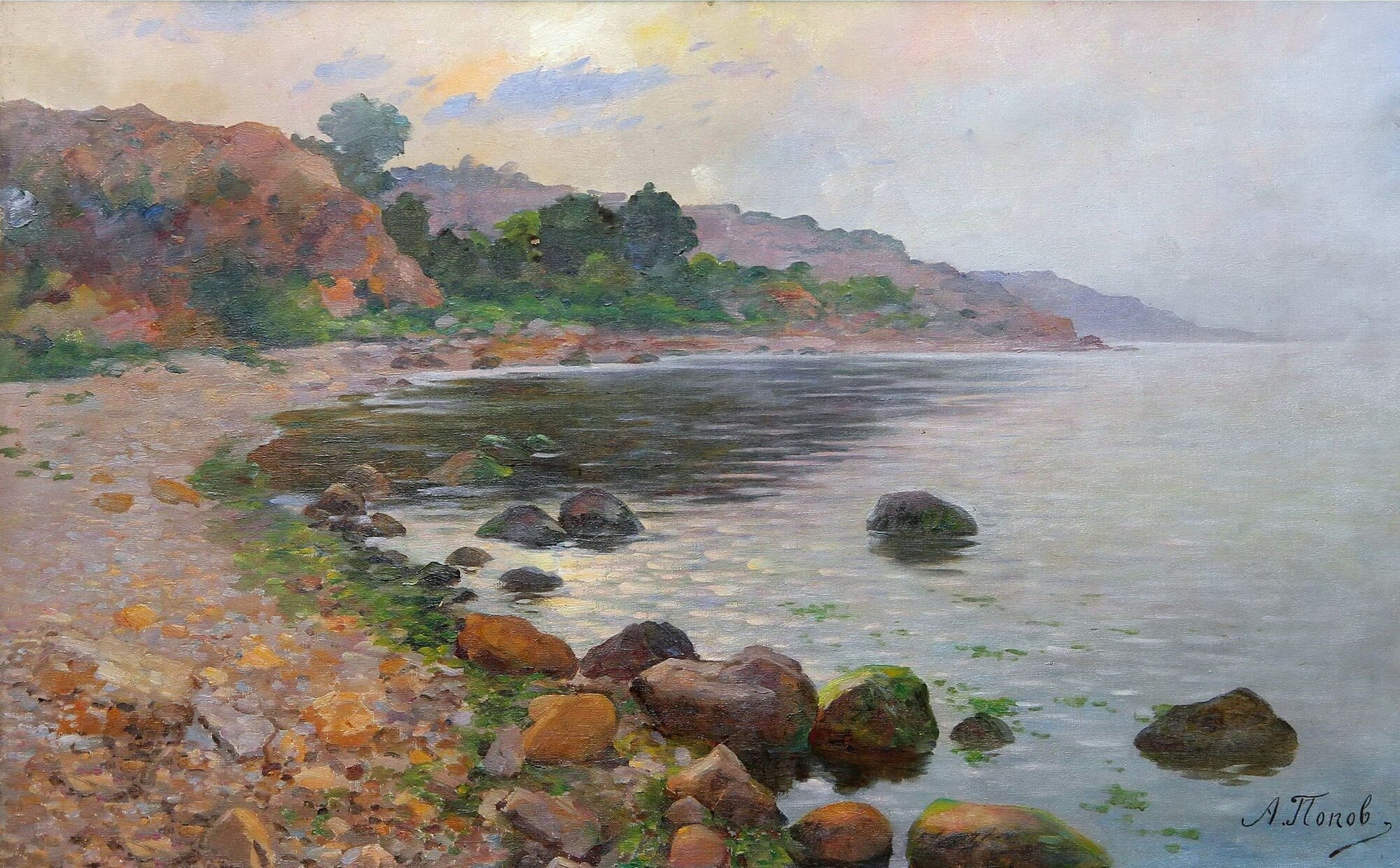 Картина Александра Попова Морской берег 80х50 см