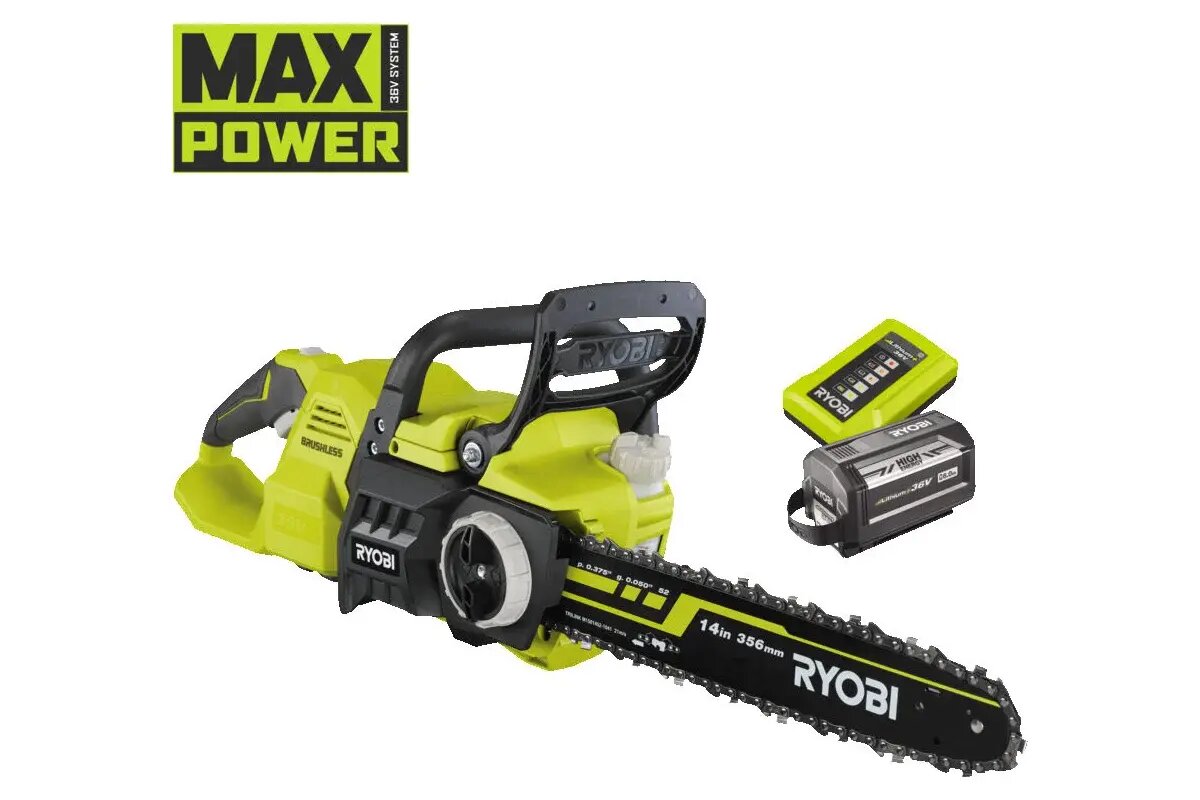 Бесщеточная цепная пила Ryobi MAX POWER RY36CSX35A-160 36В 5133004623
