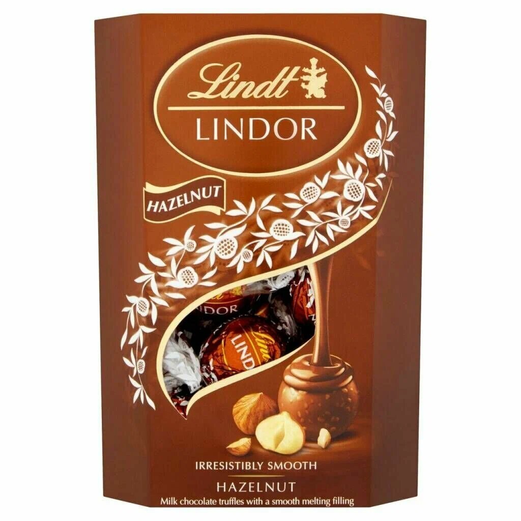 Шоколадные конфеты Lindor Hazelnut 200 гр, в подарочной упаковке