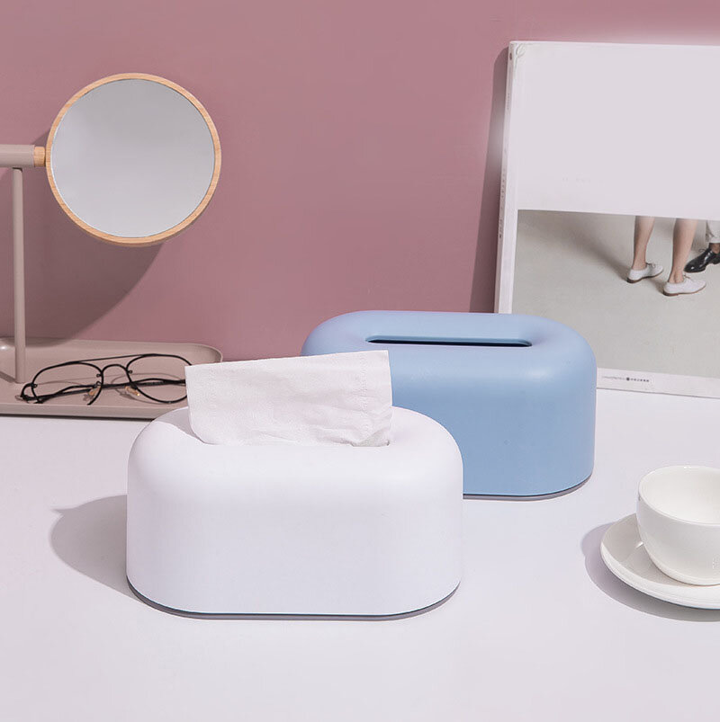 Nordic Ins Пластиковая коробка для салфеток Простой держатель для бумаги Диспенсер Домашний футляр для хранения для дома Общежитие Спальня Журнальный столик Ресторан Небесно-голубой