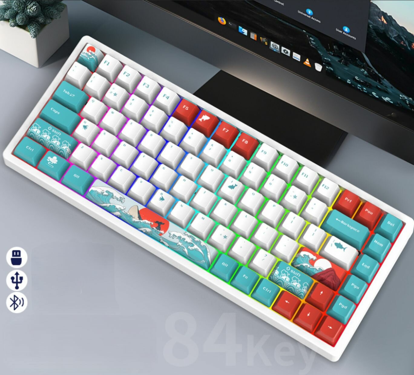 Клавиатура механическая Волна, RGB, 84