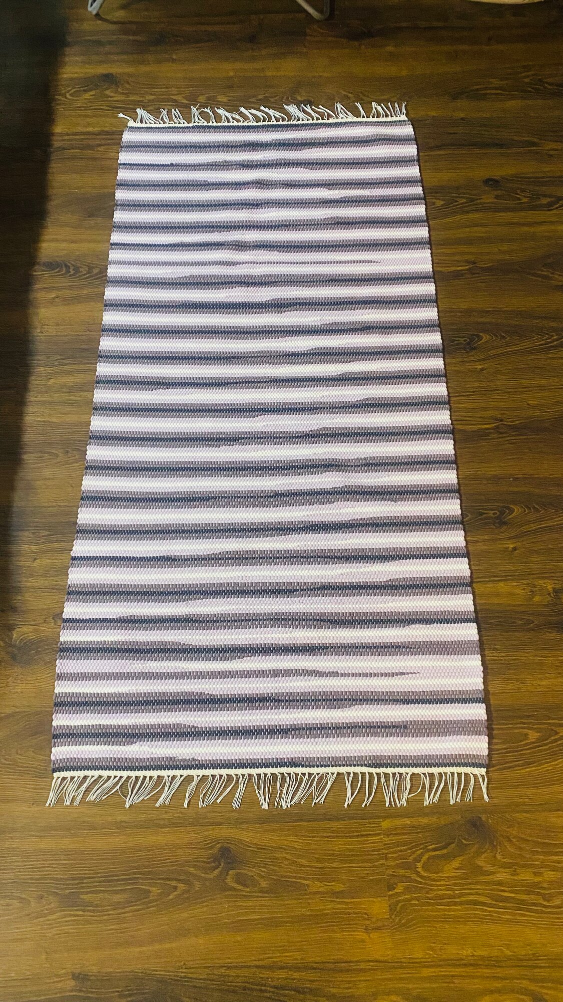 Коврик домотканый . Ручная работа . Трикотажная пряжа . 100 % хлопок .