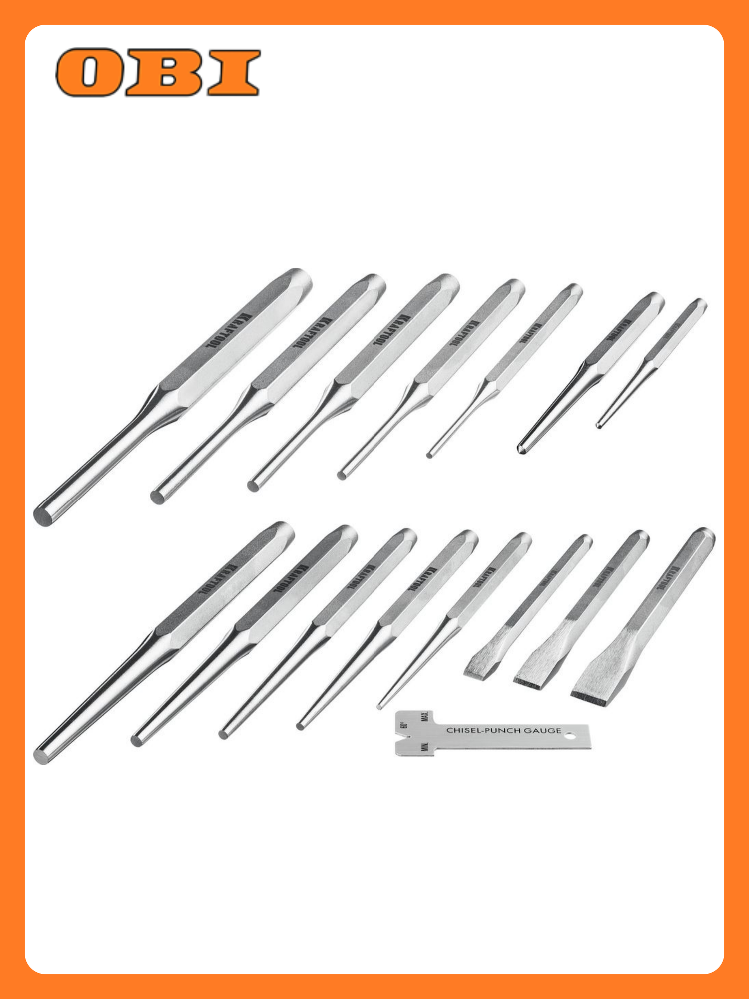 Набор зубил и кернеров Kraftool, хромованадиевая сталь, шестигранный профиль, 15 штук