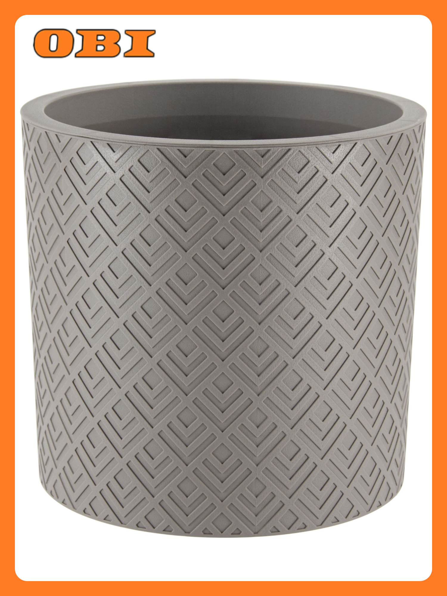 Кашпо IDEA "Этне М" 3184, французское, серое, пластик, ротанг